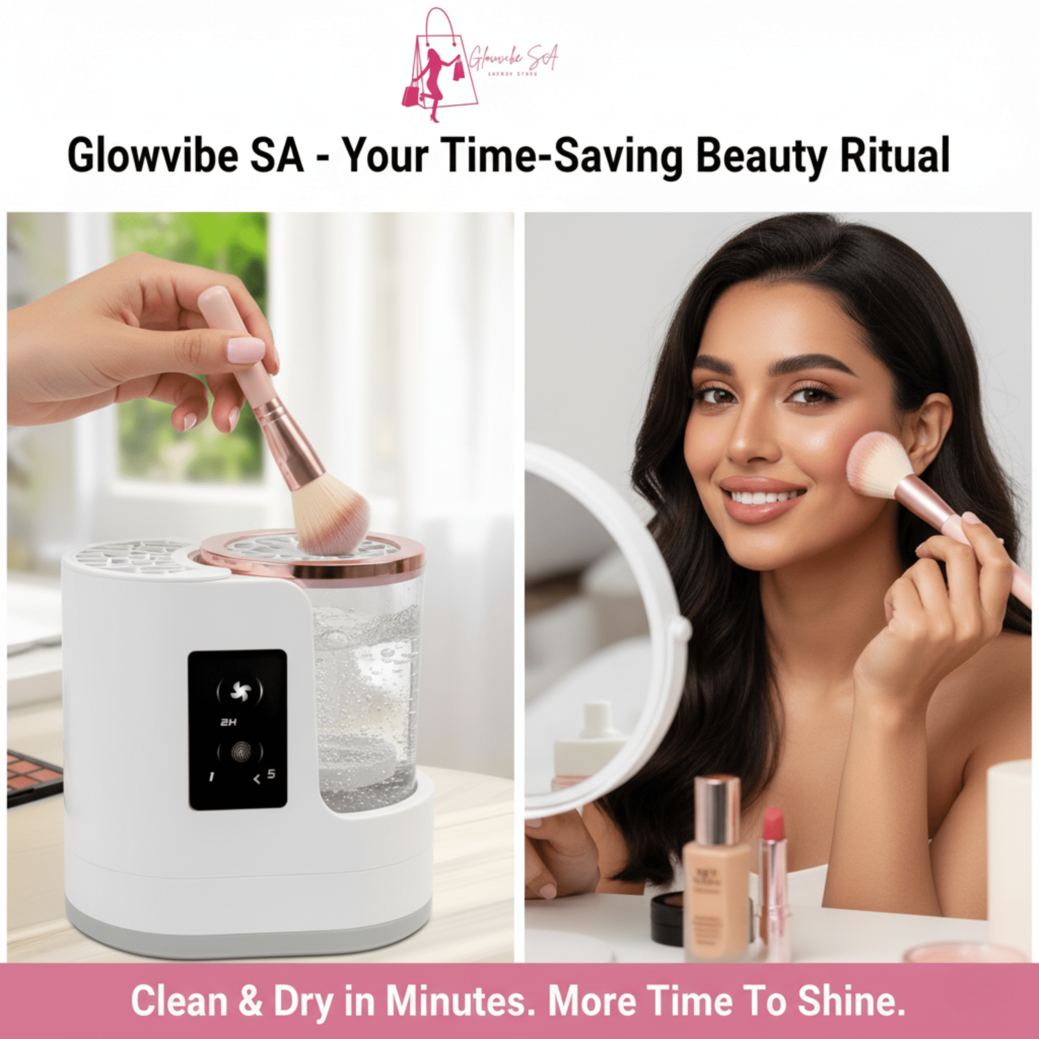 3-In-1 Makeup Brush Cleaner Machine Cleaning, Drying – Glow Vibe SA
